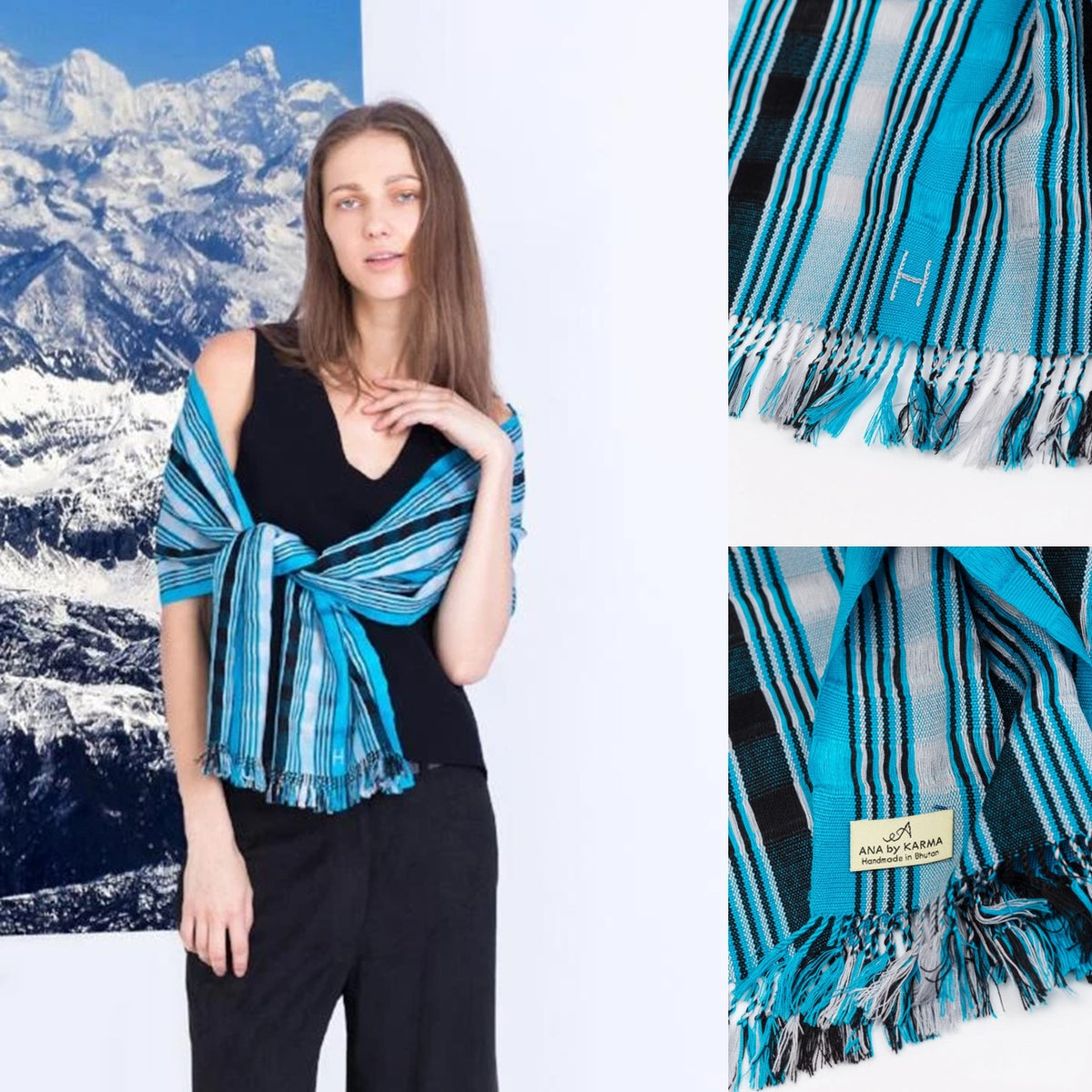 Handmade Bhutan Scarf - Blue Poppy – Asia Society Hong Kong Center