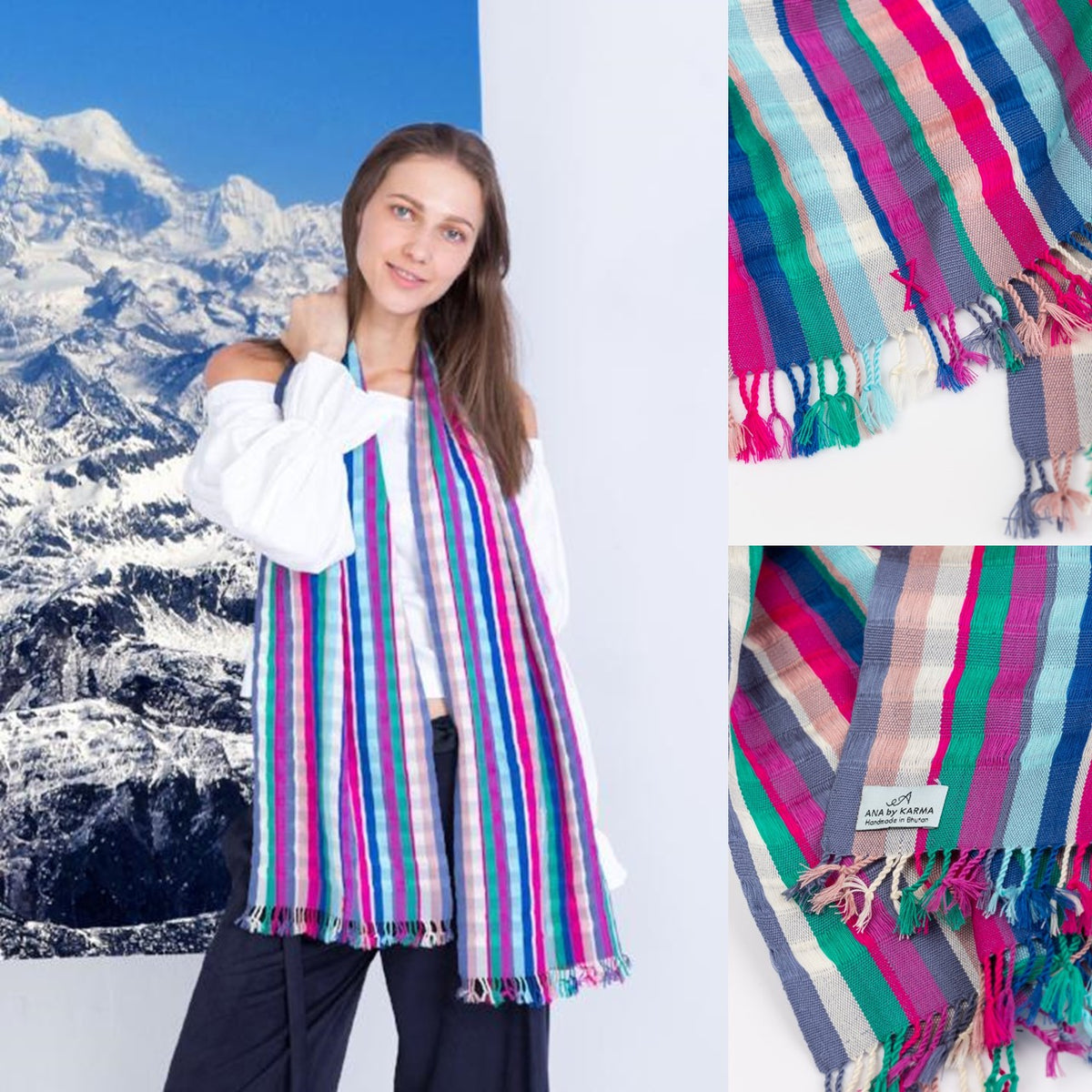 Handmade Bhutan Scarf - Tshachu Spring – Asia Society Hong Kong Center